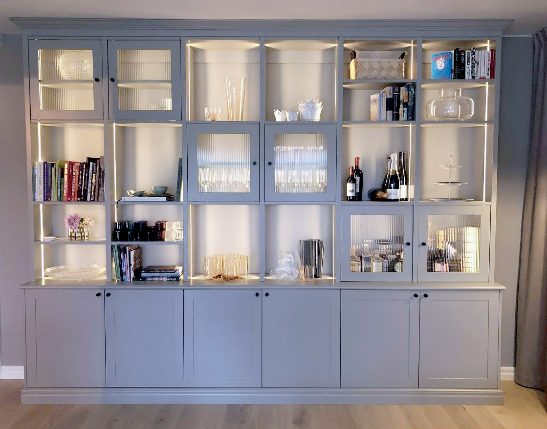 LED-lister bokhylla - Integrerad belysning i hylla